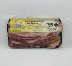 CHEFKOM Frozen Angus beef breakfast slices (beef bacon) 12 oz | Halal ...